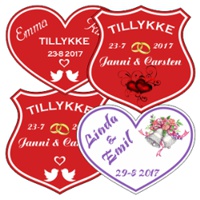 Bryllupsskjold - Bryllupsskilt - Bryllupshjerte - Æresport