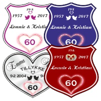 Bryllupsskjold - Bryllupsskilt