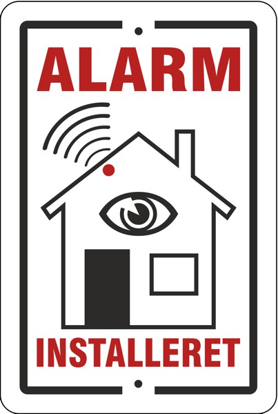 Alarm installeret hus plast skilt | 10