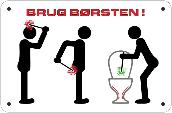 Brug Toiletbørsten 1 skilt | Brug Toiletbørsten 1 skilt